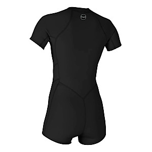 O'Neill Wetsuits Women's Bahia 2/1mm Full Zip Short Sleeve Spring, Black/Black/Black, Size 8