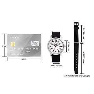 Speidel Original Scrub Watch™ Nurses Doctors Medical Professionals Students Men Women Easy Read Dial Military Time Red Second Hand Silicone Band Water Resistant-Black