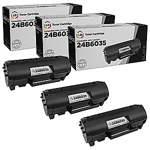 LD Compatible Toner Cartridge Replacement for Lexmark M1145 24B6035 (Black, 3-Pack)