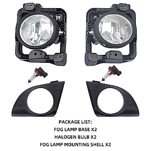 Dasbecan 33900TL0A01 Fog Lights Housings Shell with Bulbs and Wiring Harness Kit Front Bumper LED Fog Bulbs Compatible with Honda Acura TSX 2009 2010 Replaces 33950-TL0-A01 33900TL0A01 2 Pack