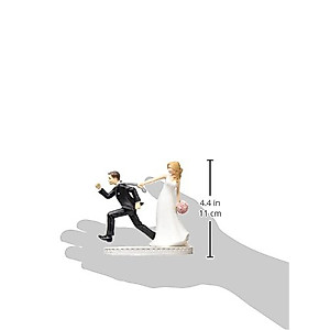 Wedding Party Tie-Pulling Bride & Groom Cake Resin Topper - 4.12'', 2 Piece | Perfect for Wedding Receptions & Anniversaries
