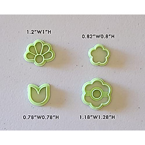4 Pieces Set Polymer Clay Cutters, Flower Shaped Clay Cutters for Jewelry Making Beginner, Clear Clay Earring Cutters for Pottery and Cookie Cutters