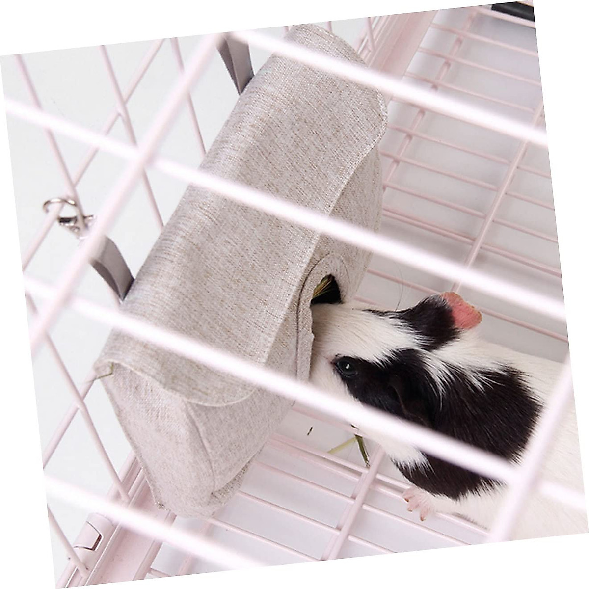 Ipetboom 2pcs Hay Bag Hanging Small Animal Hay Feeder for Guinea Pig, Rabbit, Hamster