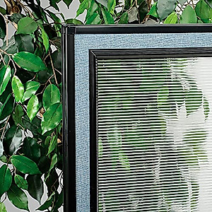 Global Industrial 60-1/4"W x 72"H Office Partition Panel with Partial Window, Blue