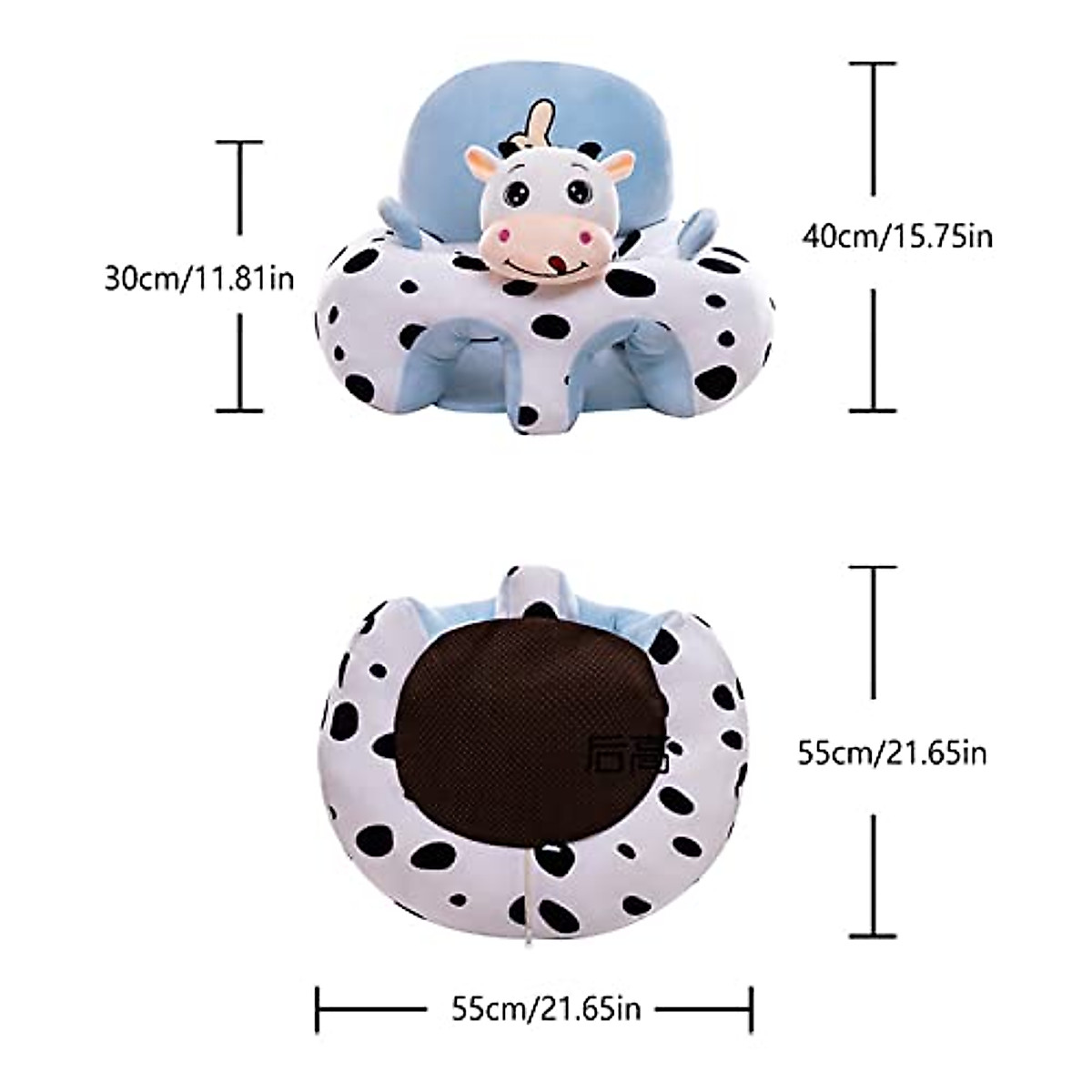 Baby Sitting Chair Cover Animal Shaped Kids Learning Sitting Chair Cover Support Sofa Infant Plush Seats Baby Sofa Seat Cover for Toddlers - Without Filled Cotton (D)