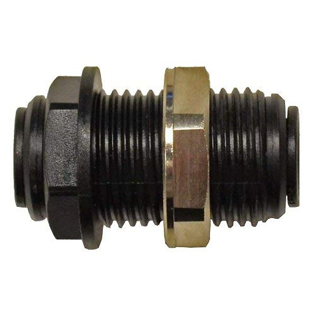 John Guest Speedfit PP1212E Black 3/8" OD Polypropylene Push-to-Connect Bulkhead Union (10-Pack)