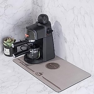 KuLuc Coffee Mat, Coffee Bar Mat, Dish Drying Mat for Kitchen Counter Decor Coffee Station Coffee Bar Accessories under Coffee Maker Coffee Station Organizer Coffee Espresso Accessories Light Gray