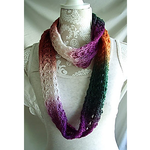 Lace Infinity Scarf Warm Knit Wool Circle Neck Warmer Cozy Loop Style Wrap