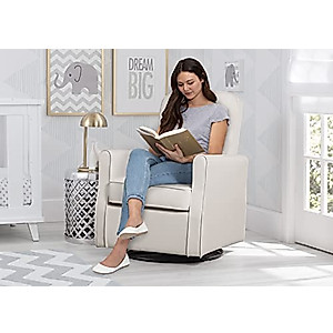 Delta Children Blair Slim Nursery Glider Swivel Rocker Chair, Cream