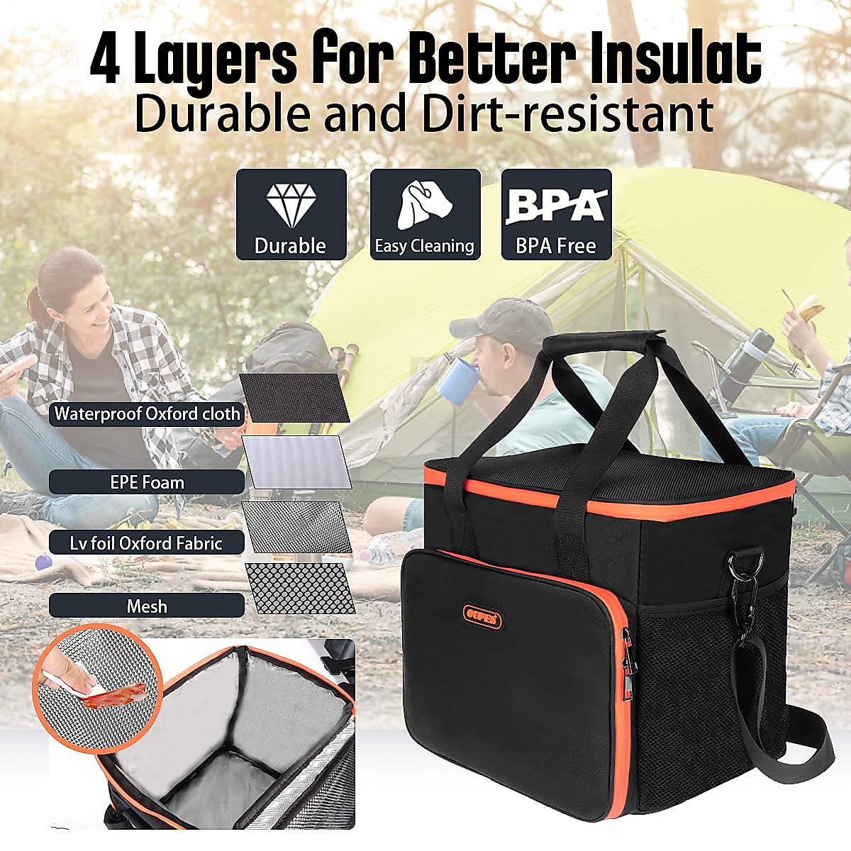 OUPES 1800W Solar Generator Carrying Bag, Compatible with Jackery Portable Power Station, Camping Generator 600/1200/1800, with 7 Pockets for Outdoor Charging Cable, Home Storage