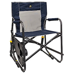 GCI Outdoor Freestyle Rocker Portable Folding Rocking Chair, Outdoor Camping Chair with Side Table