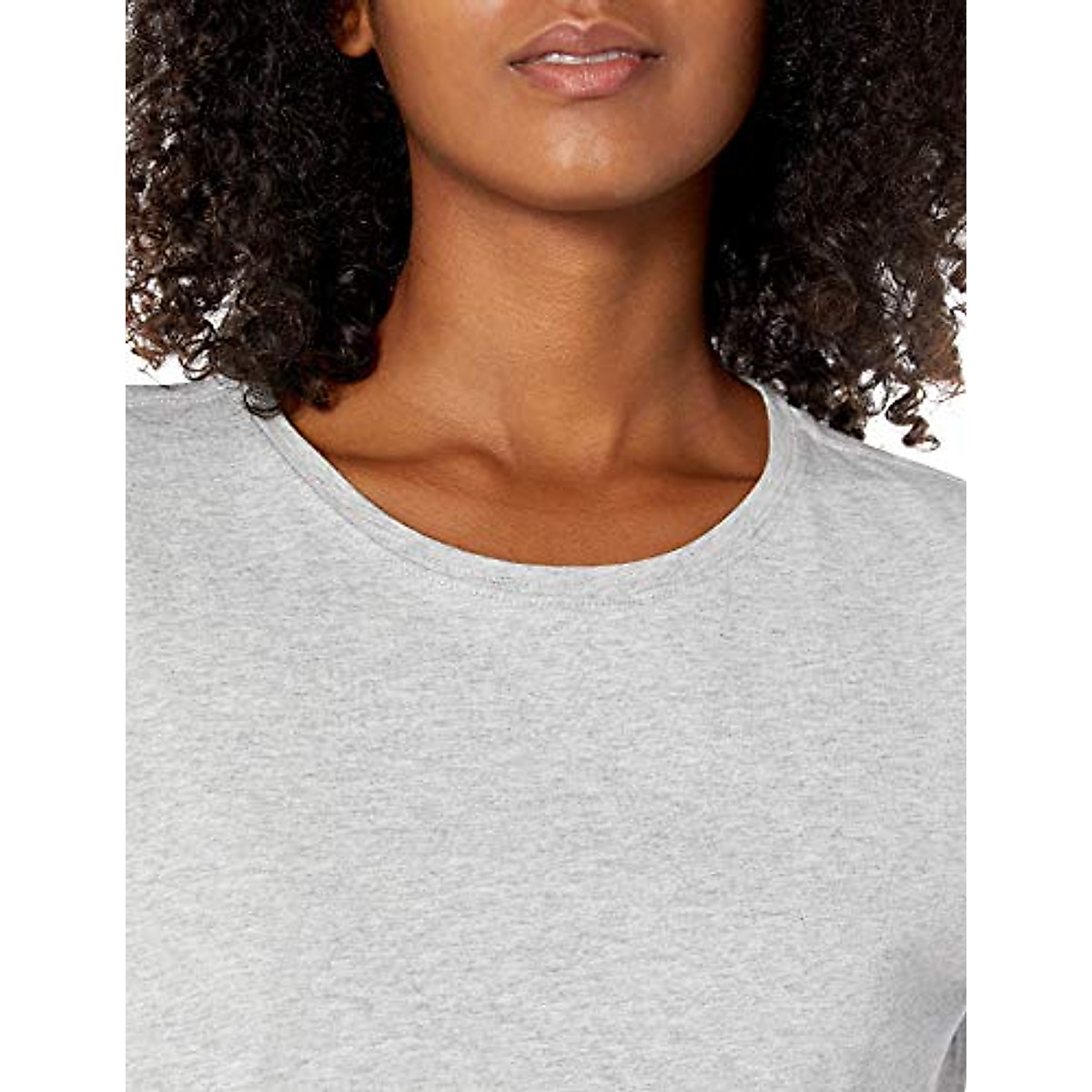 Amazon Essentials Women's Classic-Fit 100% Cotton Short-Sleeve Crewneck T-Shirt (Available in Plus Size), Pack of 2, Charcoal Heather/Light Grey Heather, Small