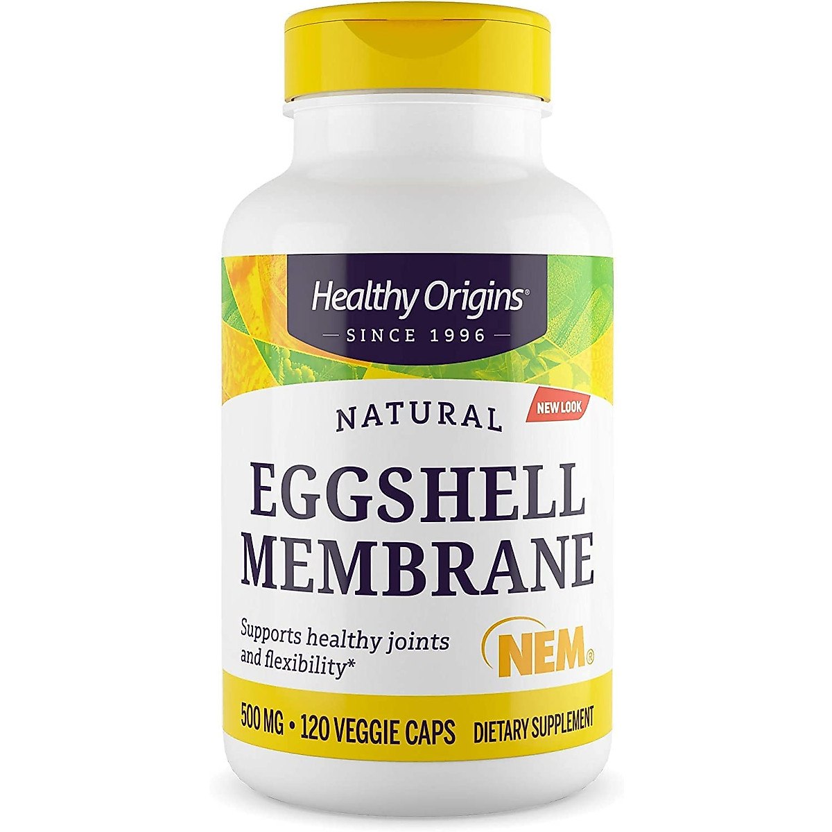 Healthy Origins Eggshell Membrane (NEM), 500 mg - Natural Collagen and Joint Support Supplement - Gluten-Free Supplement - 120 Veggie Capsules
