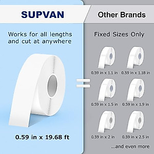 SUPVAN E10 Bluetooth Label Maker Machine with Tape, Continuous Waterproof Label, Versatile App with 35 Fonts and 1k+ Icons, Inkless Labeler for Home, Kitchen, School, Office Organization, Black