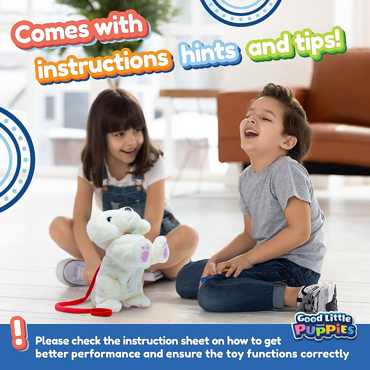 Team Power Voice Command Labrador Puppy Robot Dog - Interactive Plush Pet Kids Toys, Knows 6 Tricks and Likes Walks, Stuffed Animal Toddler Toys for Girls and Boys 3 Year Old and Above Gifts