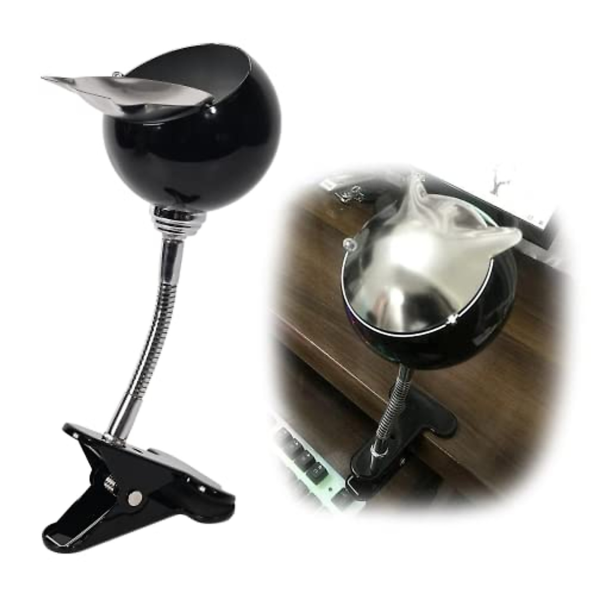 AIWFL Ash Tray with Lids, Windproof, Cigarette Ash Tray for Indoor or Outdoor Use，Ash Holder, Desktop Ash Tray for Home Office Decoration(Black)