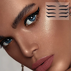 Maitys 36 Pairs Black Glitter Eyeliner Stickers, Instant Sticky Eye Makeup, Waterproof, Suitable for Parties, Nightclubs, Halloween, Stylish, Easy to Use