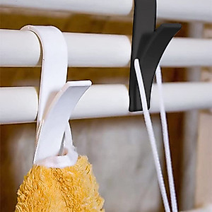 2/6pcs White Hanger for Heated Towel Radiator Rail Bath Hook Holder Clothes Hanger Plegable Scarf Hanger Drying Space Towel Rack (Color : 2 pcs Black, Size : 10X2.5X7cm)