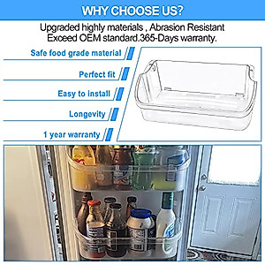 [4 PACK] UPGRADED 240356402 Upper Refrigerator Door Shelf & 240323002 Bottom Door Bin Replacement Compatible with Frigidaire Refrigerator Door Shelf FGHS2631PF4A,FGHS2655PF5A,FGUS2642LF2,LGUS2642LF1