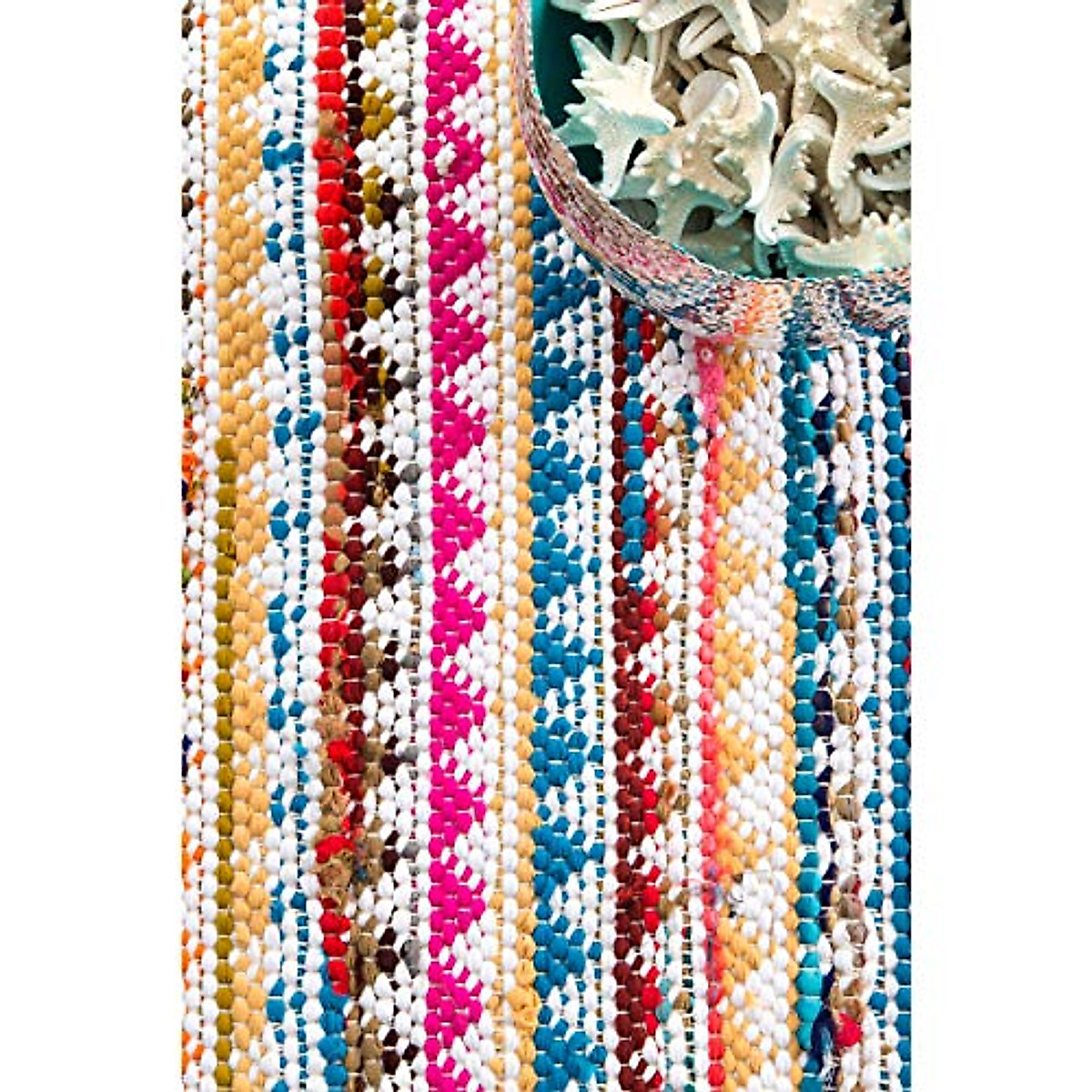nuLOOM Rainbow Striped Boho Accent Rug, 2' x 3', Multi