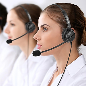 Phone Headset 2.5mm with Noise Canceling Mic & Volume Control Ultra Comfort Telephone Headset for Panasonic Vtech AT&T Uniden Gigaset Cisco RCA Grandstream Cordless Landline Office Phones