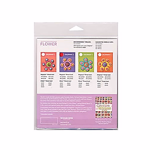 Wonderfil Sue Spargo Pre-Cut Wool Applique Pack, Flower - Colorway 2 (Larkspur Background)