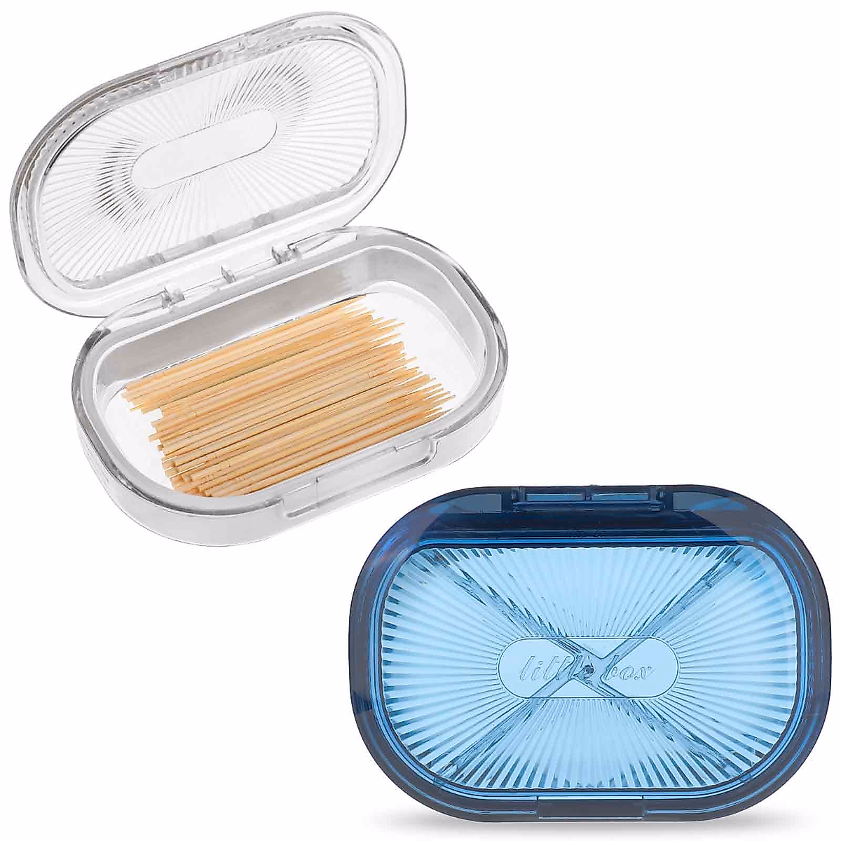 Qianyu 2 Pcs Small Storage Case Hair Tie Organizer Portable Travel Cotton Swab Container Daily Vitamin Pill Rectangle Clear Flosser Dispenser for Tiny Item Hair Accessories Home Offices Business Trip