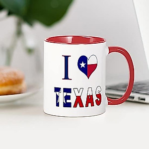 CafePress I (Heart) Love Texas Flag Mug Ceramic Coffee Mug, Tea Cup 11 oz