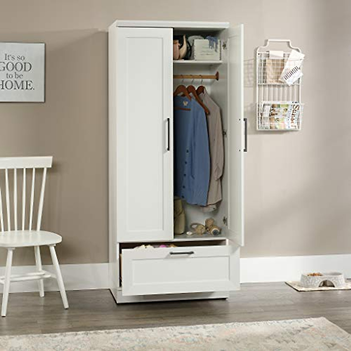 Sauder Homeplus Wardrobe, Soft White finish