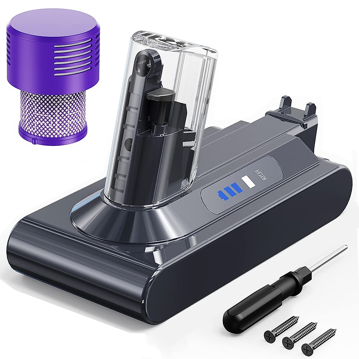 V10 Battery Replacement for Dyson, 5000mAh 25.2V V10 Battery Compatible with Dyson V10 Animal V10 Absolute V10 Motorhead V10 Fluffy SV12 Clean Cordless Stick Vacuum Cleaner（NOT FIT SV10）