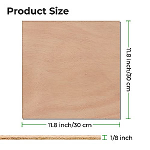 xTool Selected Mahogany Plywood 30 PCS, 1/8" Thin Wood Sheets 12" x 12" A/B Grade Mahogany Wood for Crafts, Laser Cutting & Engraving, Unfinished Wood Pieces for Crafts & for DIY Decorations