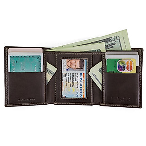 Timberland mens Leather Trifold Wallet With Id Window, Brown (Cloudy), One Size