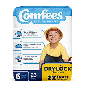 Comfees Baby Diaper Tab Closure Size 6 Disposable Moderate Absorbency, CMF-6 - Pack of 23