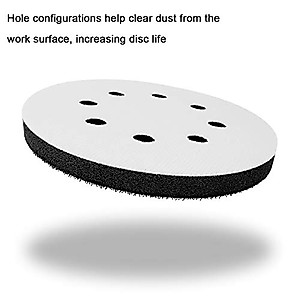 M-jump 2 Pack 5 Inch 8 Holes Sponge Cushion Buffer Orbital Sander Foam Pad Backing Pad - Hook and Loop Soft Interface Pads for Automobile Metal Polishing