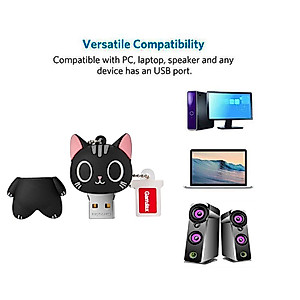 GARRULAX USB Flash Drive, 8GB / 16GB / 32GB / 64GB USB2.0 Cute Shape USB Memory Stick Date Storage Pendrive Thumb Drives Gift(64GB,Big Eye Cat)