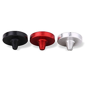3PCS Camera Button, Aluminium Alloy Shutter Button with Concave Surface, Fits for Cameras with Screw Hole on The Shutter Release Button (Red Black Silver)