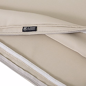 Classic Accessories Montlake FadeSafe Water-Resistant 59 x 18 x 3 Inch Outdoor Bench/Settee Cushion Slip Cover, Patio Furniture Swing Cushion Cover, Antique Beige, Patio Furniture Cushion Covers