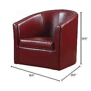 Coaster Home Furnishings Turner Upholstery Sloped Arm Accent Swivel Chair Red