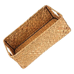 Storage Containers for Clothes Handmade Wicker Storage Baskets Water Hyacinth Storage Baskets Shelf Baskets Woven Decorative Home Storage Bins Decorative Baskets Organizing Baskets 34cm