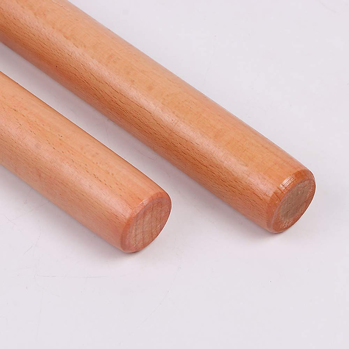 ccHuDE 2 Pcs Solid Wood Rolling Pin Hand Dumpling Rolling Pin Wooden Pizza Roll Pin Dough Roller Baking Tool