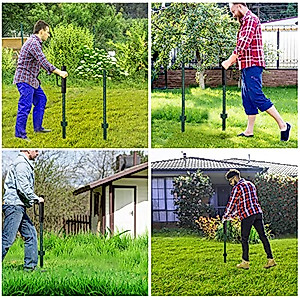 Nrspp Black Fence Post Driver，16.5 Inch T Post Driver,Hand Post Pounder with Handle,12 LB Heavy Duty Post Hole Diggers