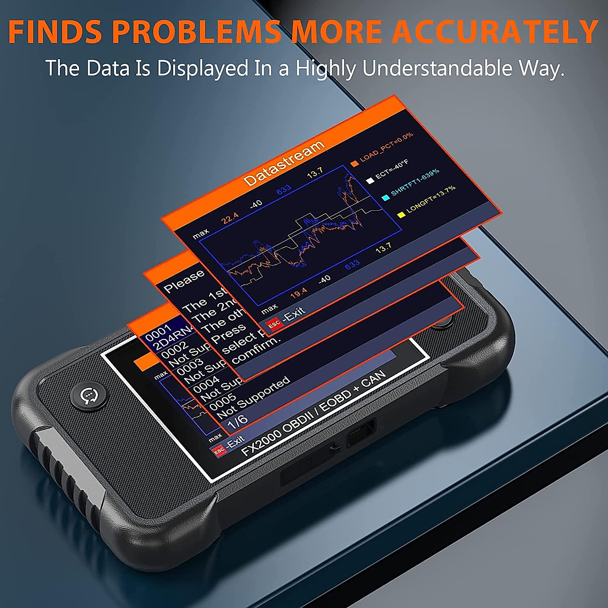 ANCEL FX2000 OBD2 Scanner Diagnostic Tool, ABS SRS Transmission Airbag Car Scanner, Check Engine Car Code Reader, Automotive Scan Tool for All Cars