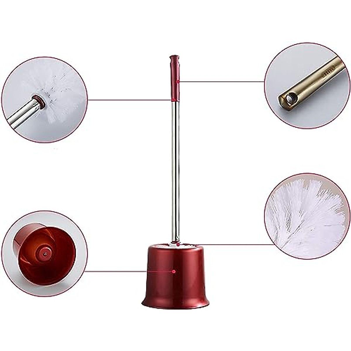 Compact Toilet Bowl Brush Wall Mount Floor Toilet Cleaner Brush Hand Cleaning Tool Toilet Brush with Stable and Sturdy Stand