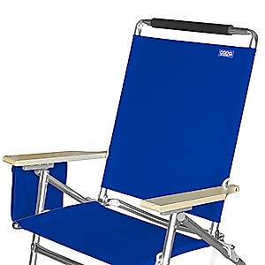 Copa Big Tycoon 4 Position Lightweight and Portable Folding Aluminum Beach Lounge Chair, Blue