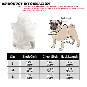 Howilath Dog Bone Halloween Costume, Dog Skeleton Hoodie Pet Clothes, Skull Zipper Clothes for Dogs, Sweatshirt with Hat, Dog Cat Hooded Shirts Sweatshirts - M