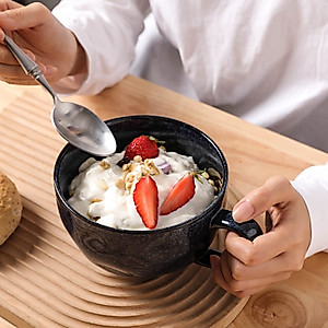 vicrays 8-Piece Kitchen Dinnerware Set - 24 Oz Ceramic Soup Bowls Bundle with 27 Oz Jumbo Soup Mug - Microwave, Oven, and Dishwasher Safe, Scratch Resistant