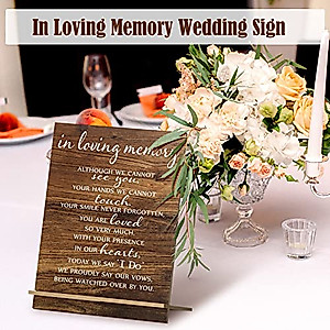 Memorial Table Sign for Wedding, Wedding Wooden Decorations for Reception, Sympathy Gift in Loving Memory Wedding Sign, Wood Welcome Rustic Wedding for Weddings Gifts Anniversaries Reunions(Classic)