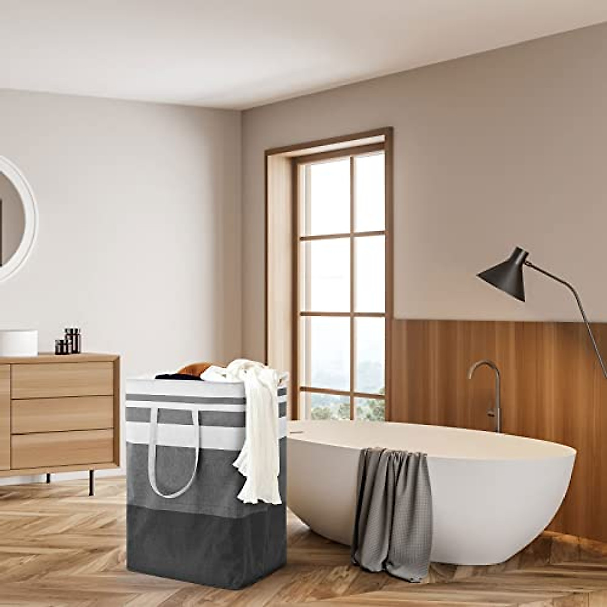 Firlar 2PCS Laundry Basket,15.7×11.5inch Folding Laundry Hamper,Dirty Clothes Organizer,Large Capacity Dirty Laundry Hamper,Laundry Hamper with Lid,Portable Dirty Clothes Basket for Clothes Storage