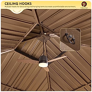 YOLENY 10' x 10' Gazebo, Hardtop Gazebo with Aluminum Frame, Double Galvanized Steel Roof, Curtains and Netting Included, Metal Gazebos Pergolas for Patios, Garden, Lawns, Parties