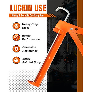 Holothurian Caulking Gun, Caulk Gun No Drip,Sealant Finishing Tool Grout Scraper for Kitchen Bathroom Window Sink Joint, 1/10 Gallon Cartridge, 10:1 Thrust Ratio